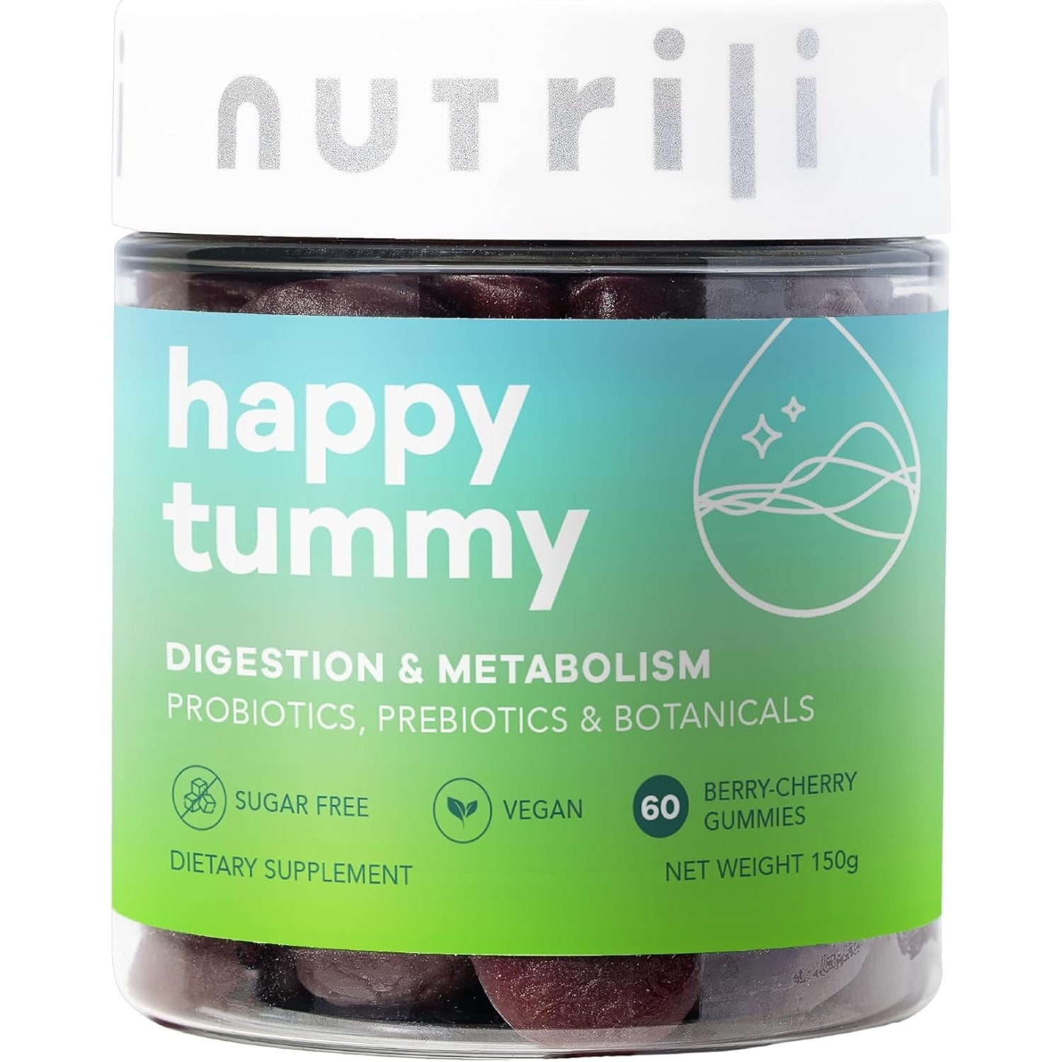 Nutrili Happy Tummy Probiotics Sugar Free Gummies (1 month) | Digestio ...